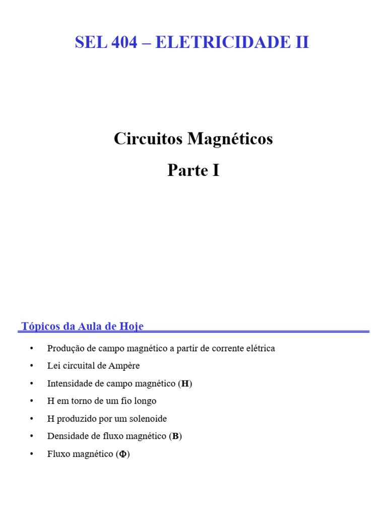 Aula06 RevCircuitosMagneticos | PDF