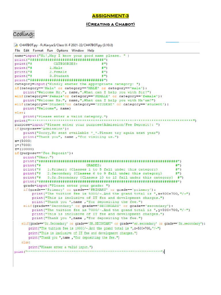 Assignment 3 Chatbot Pdf