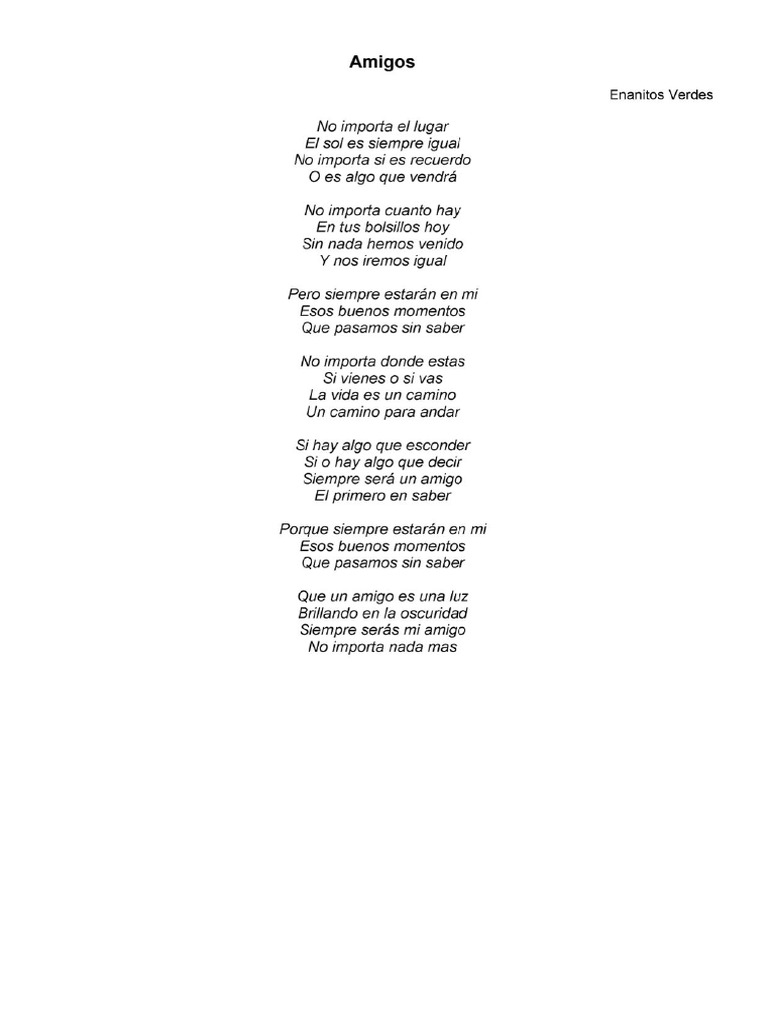 Amigos Letra | PDF