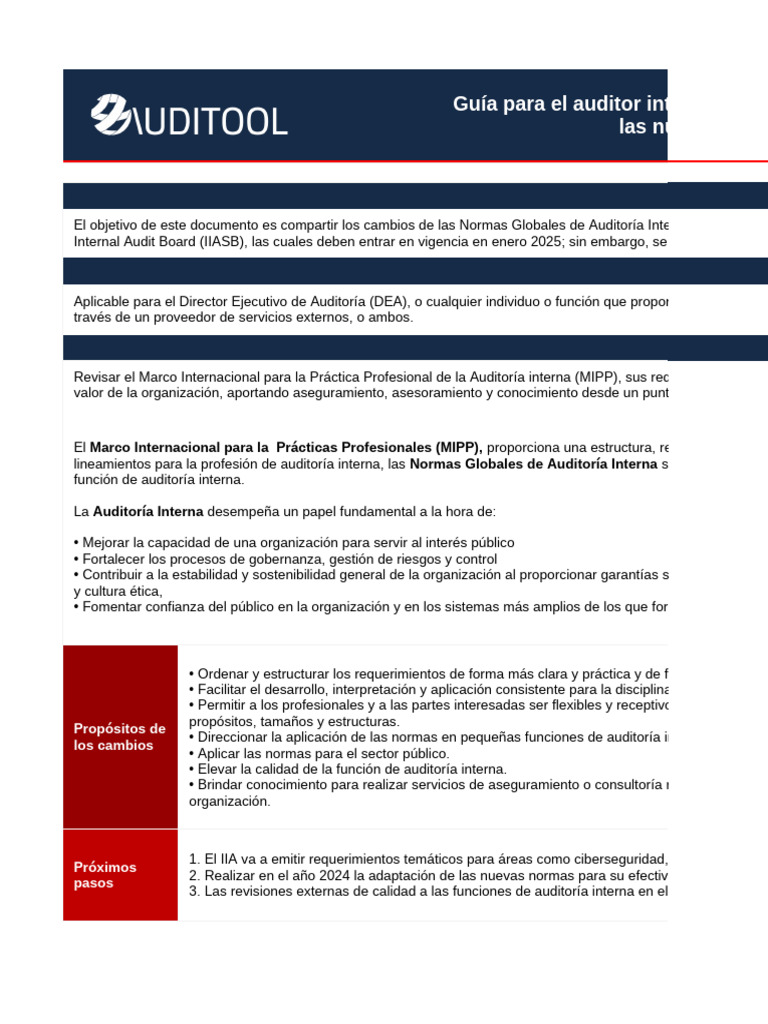 Guía para El Auditor Interno de Los Cambios Estructurales de Las Nuevas ...