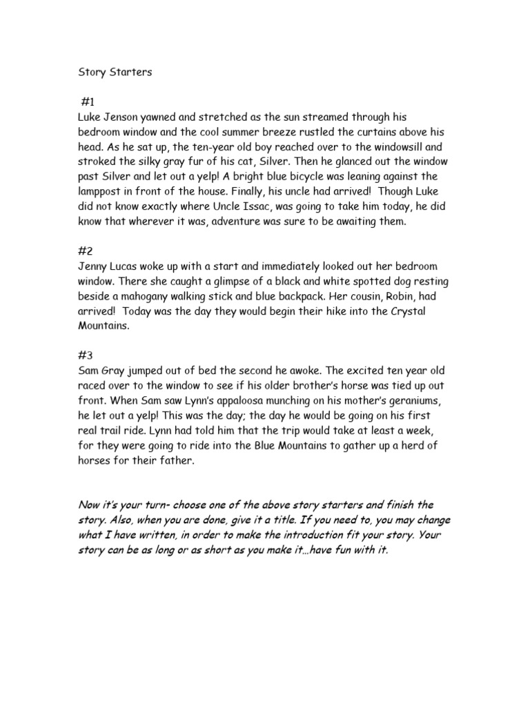 Adventure Story Starter 1 | PDF