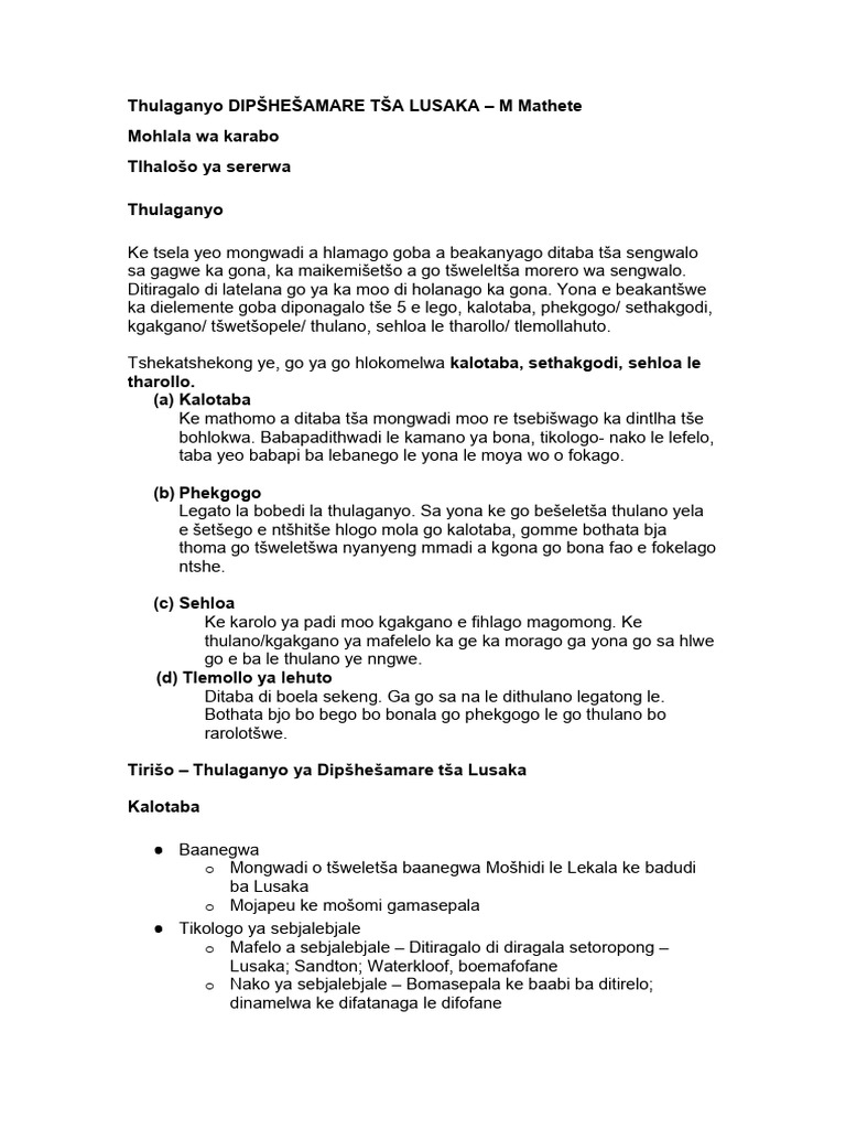 Thulaganyo DIPŠHEŠAMARE Updated - 014547 | PDF