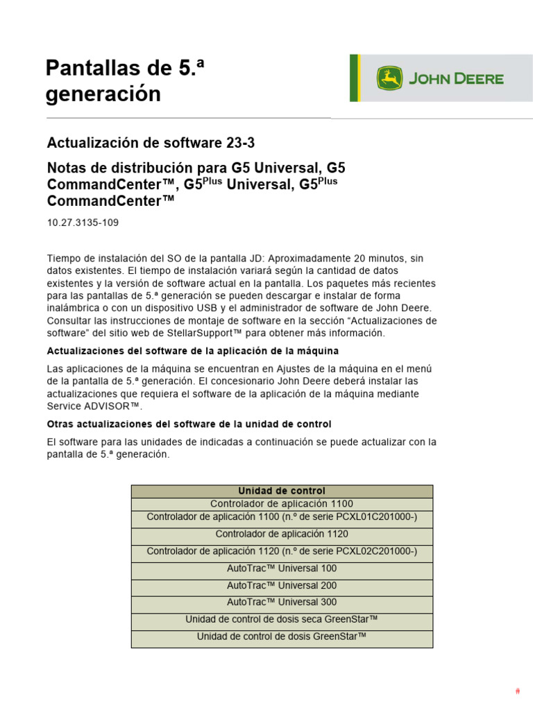 23 3 g5 Release Notes Es | PDF