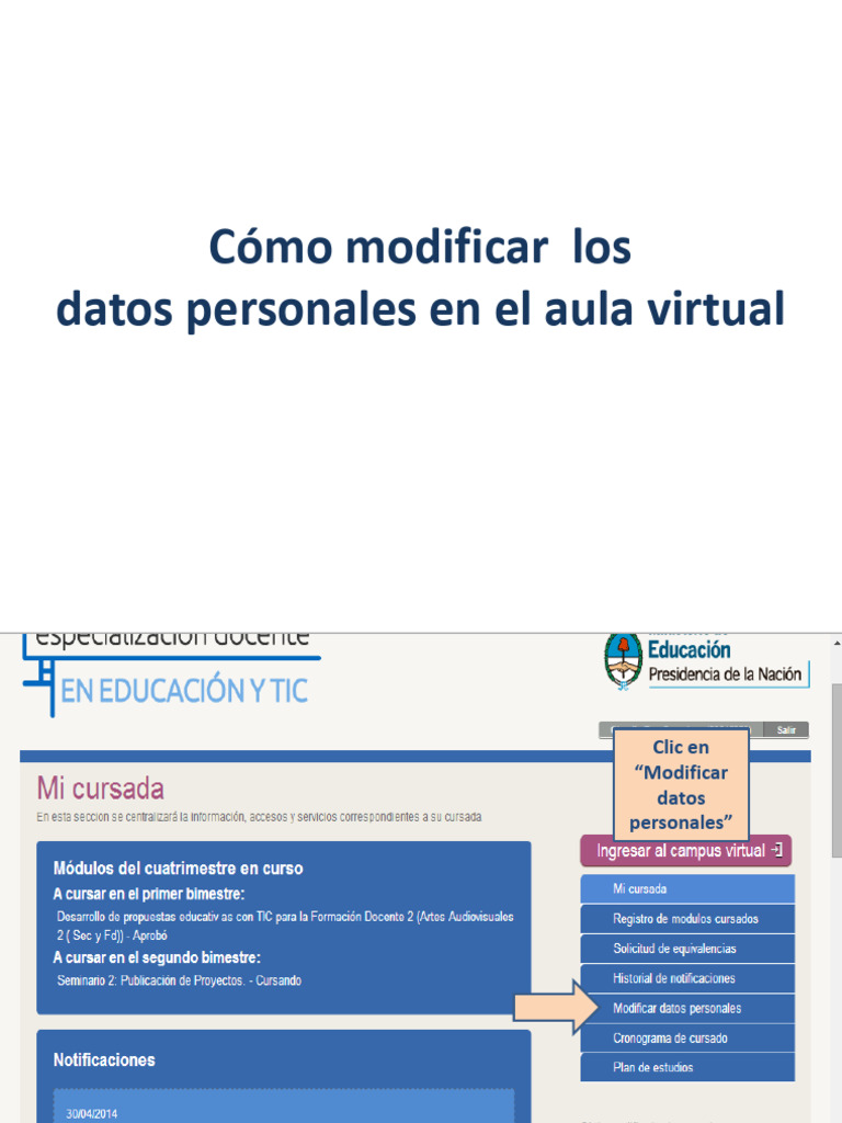 Modificar Datos Personales Completo 1 | PDF