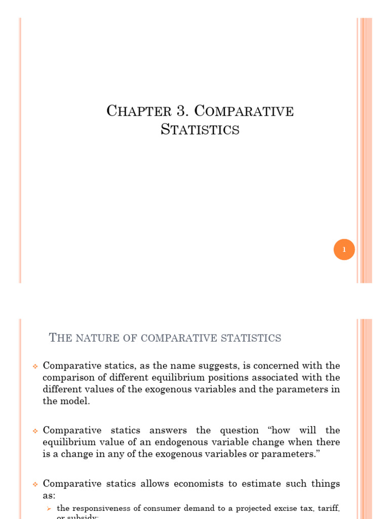 Chapter 5. Comparative Statistics | PDF | Economic Equilibrium ...