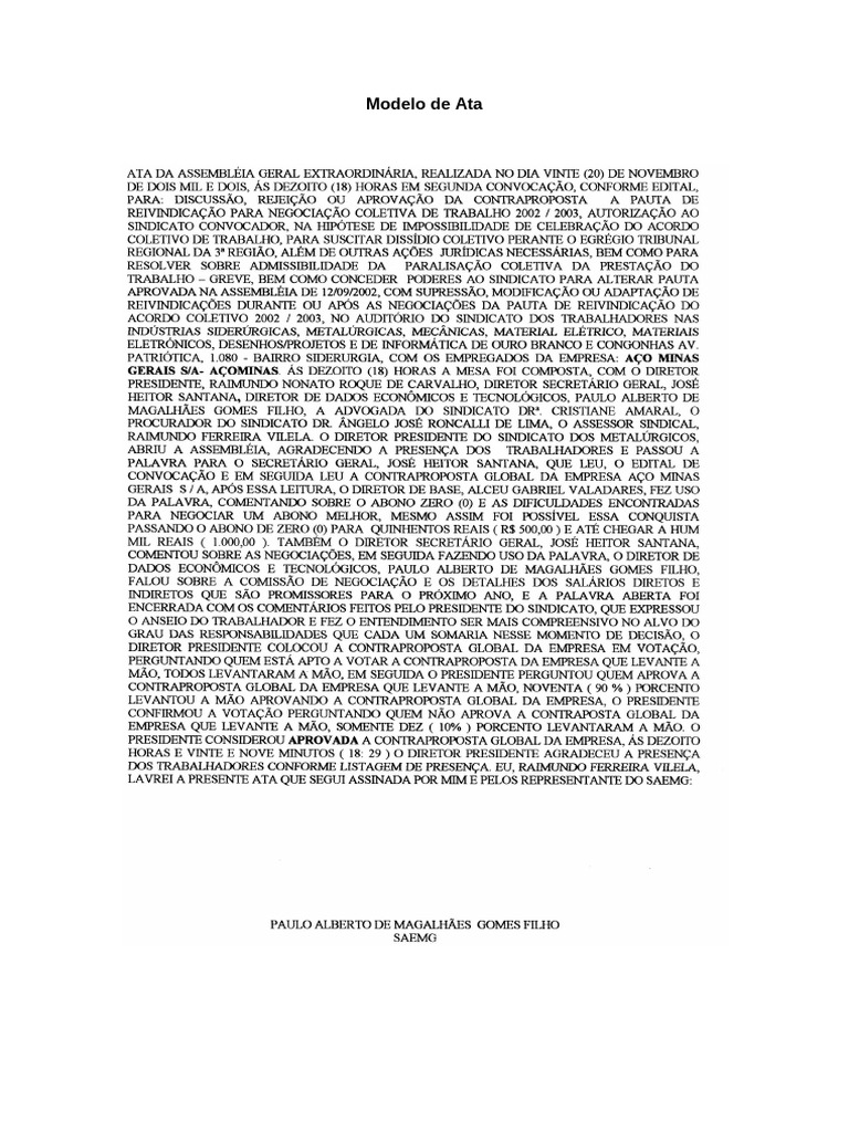 Modelo de Ata | PDF