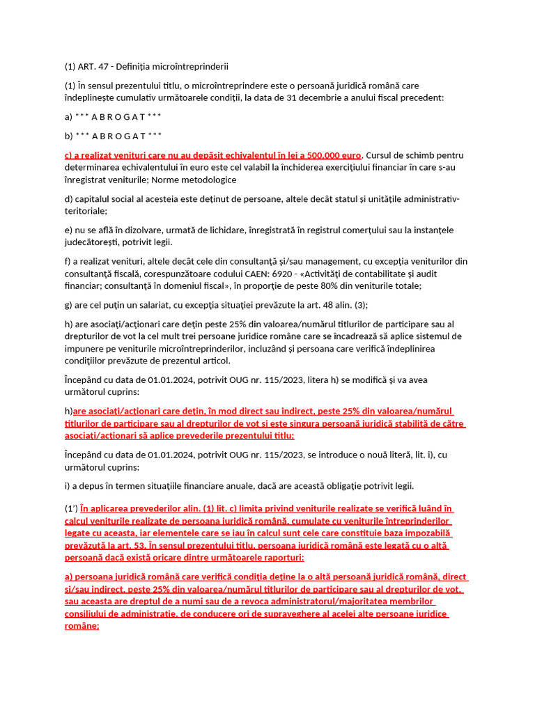 Definitia Micro Dupa Oug 31 2024 | PDF