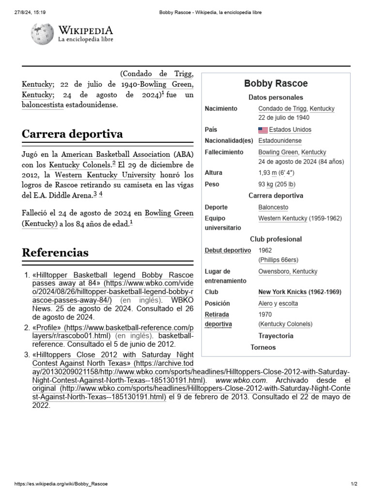 Bobby Rascoe - Wikipedia, La Enciclopedia Libre | PDF