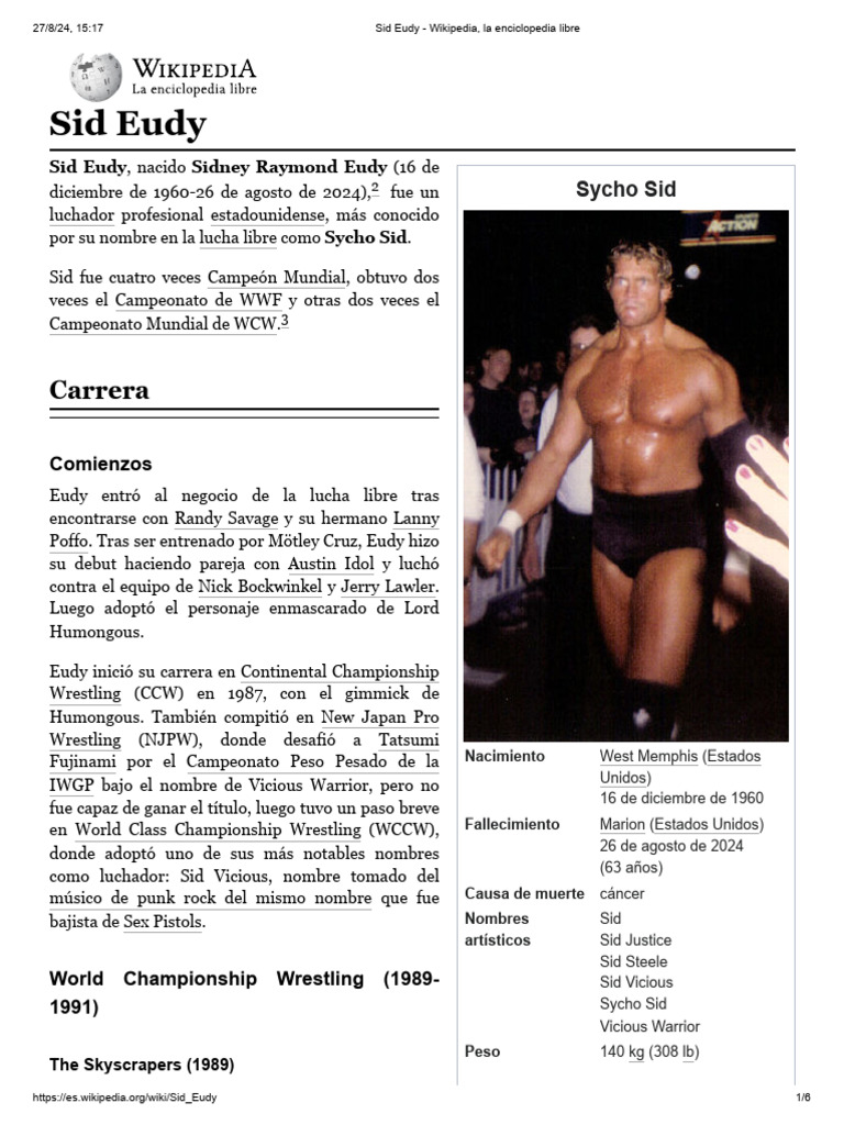 Sid Eudy Wikipedia La Enciclopedia Libre Pdf