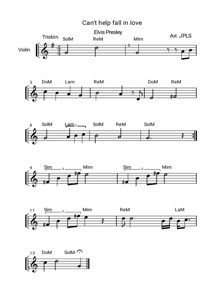 Can't Help Fall in Love | PDF