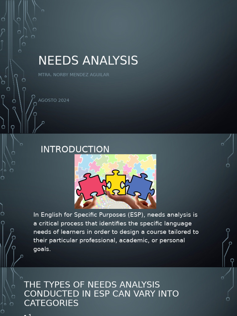 Needs Analysis Characterisctics and Types | PDF