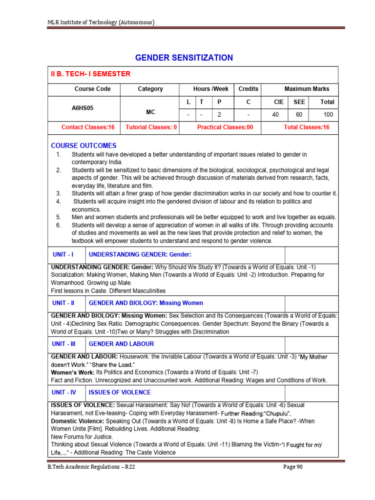Gender Sensitization | PDF