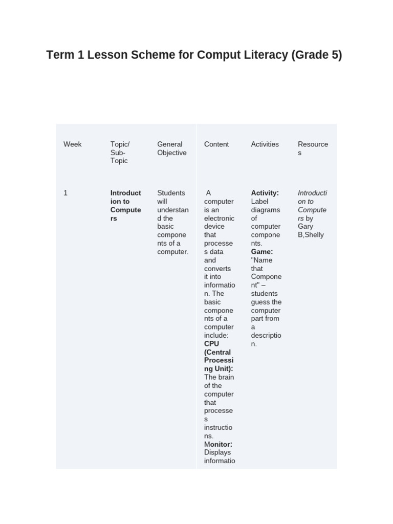 Computer Literacy | PDF