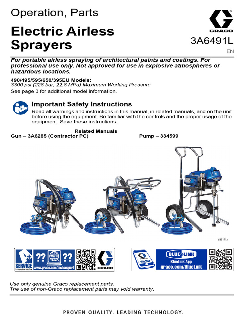 Electric Airless Sprayers: Important Safety Instructions | PDF
