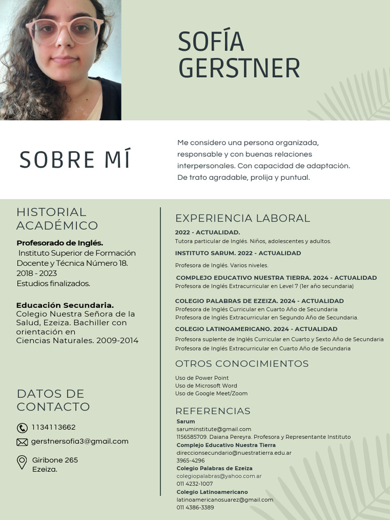 Curriculum CV Gerstner Sofia | PDF
