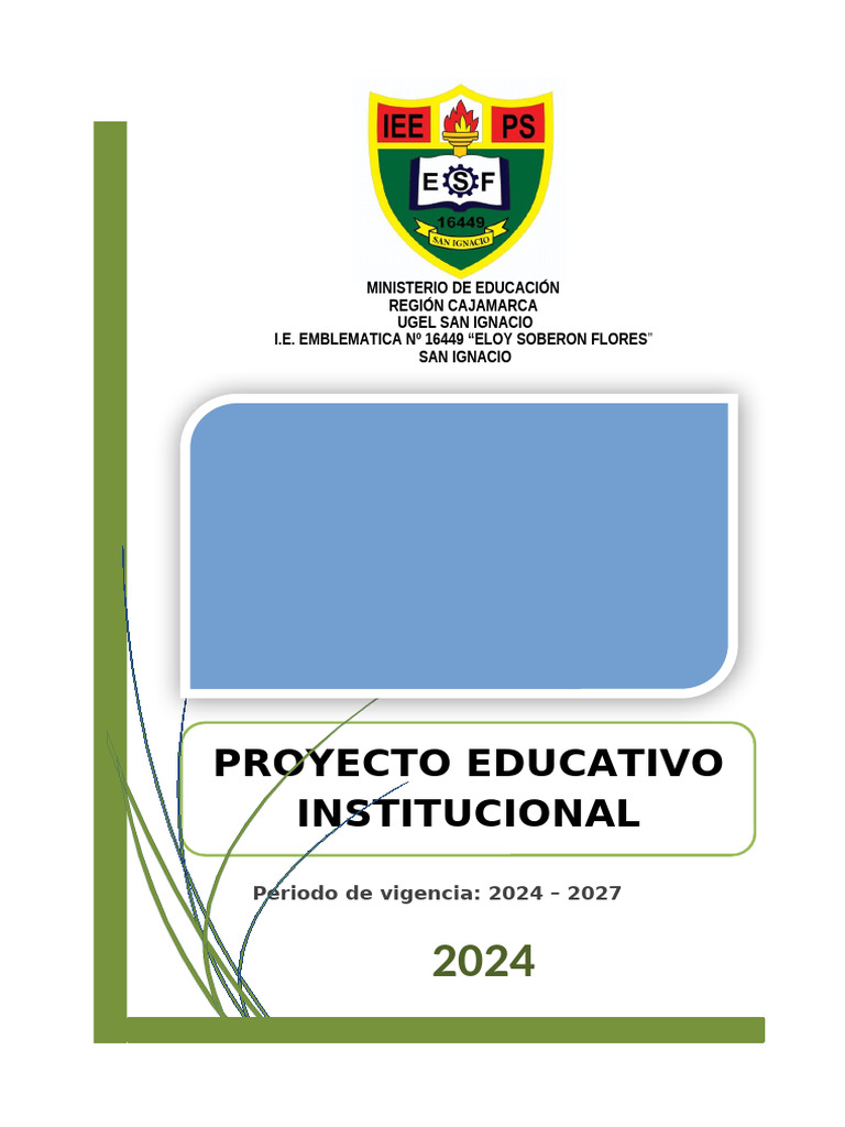 PROYECTO EDUCATIVO INSTITUCIONAL 2024 ESF | PDF