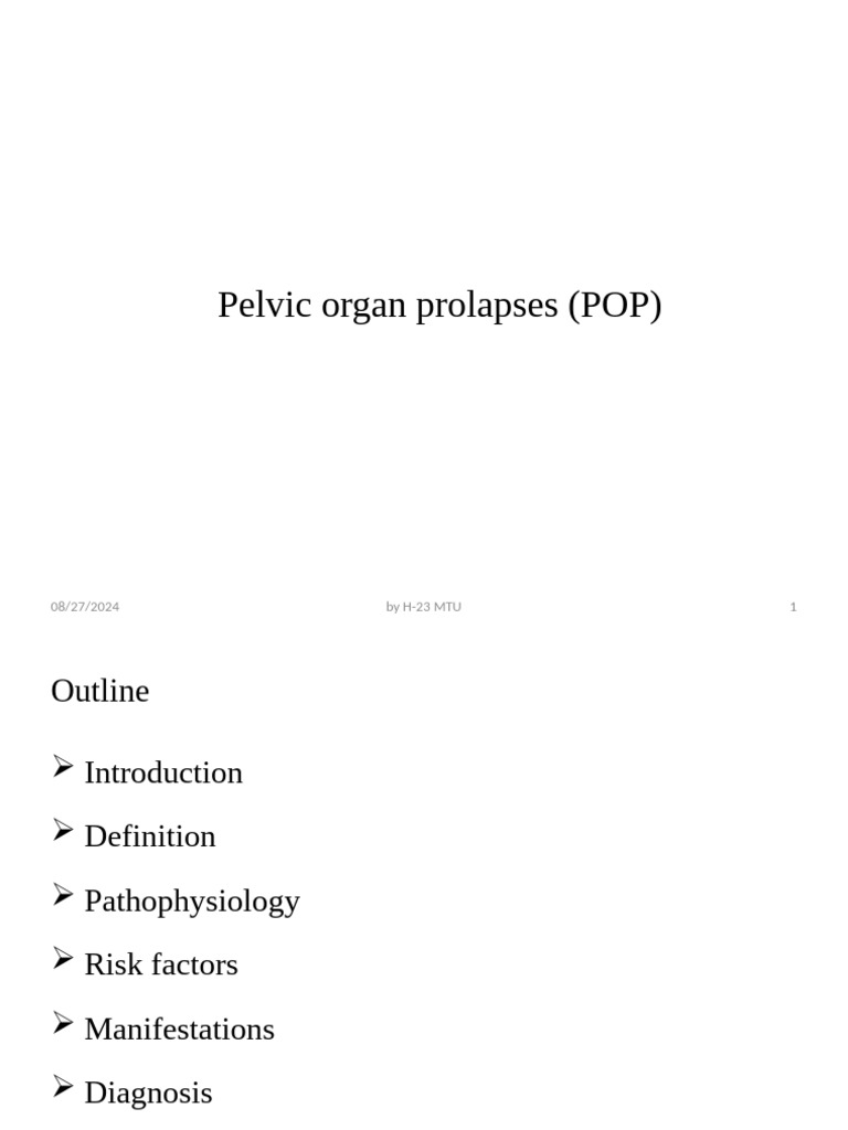 Pelvic Organ Prolapses (POP) PDF | PDF | Vagina | Social Science