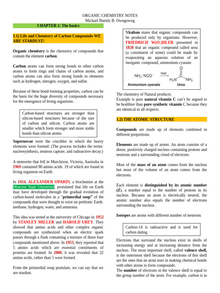 Orgkem Chapter1 | PDF