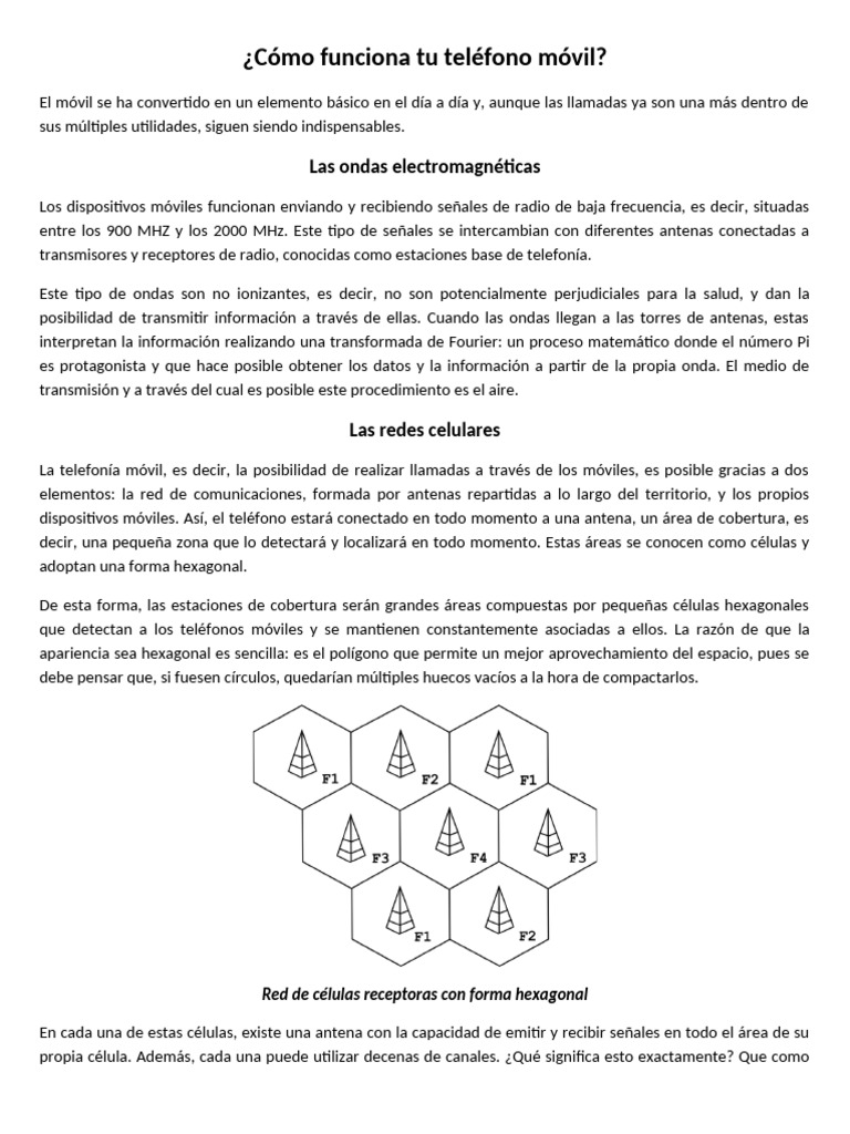 Cómo Funciona Tu Teléfono Móvil, Lectura 1, 5 Grado | PDF