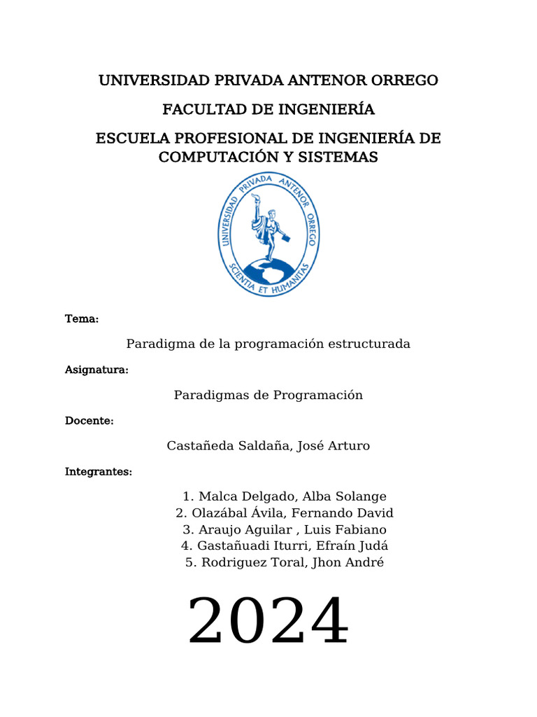 Paradigma de La Programación Estructurada of | PDF
