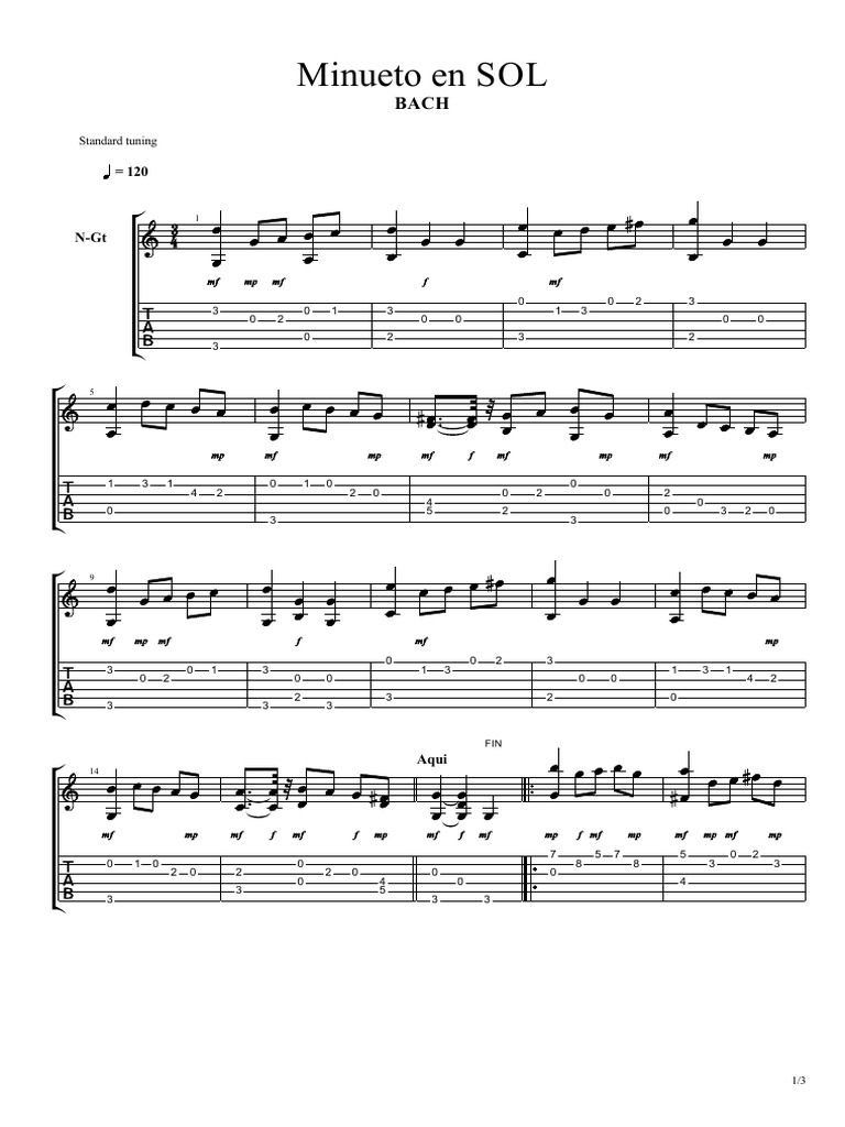 Bach Minueto en Sol | PDF