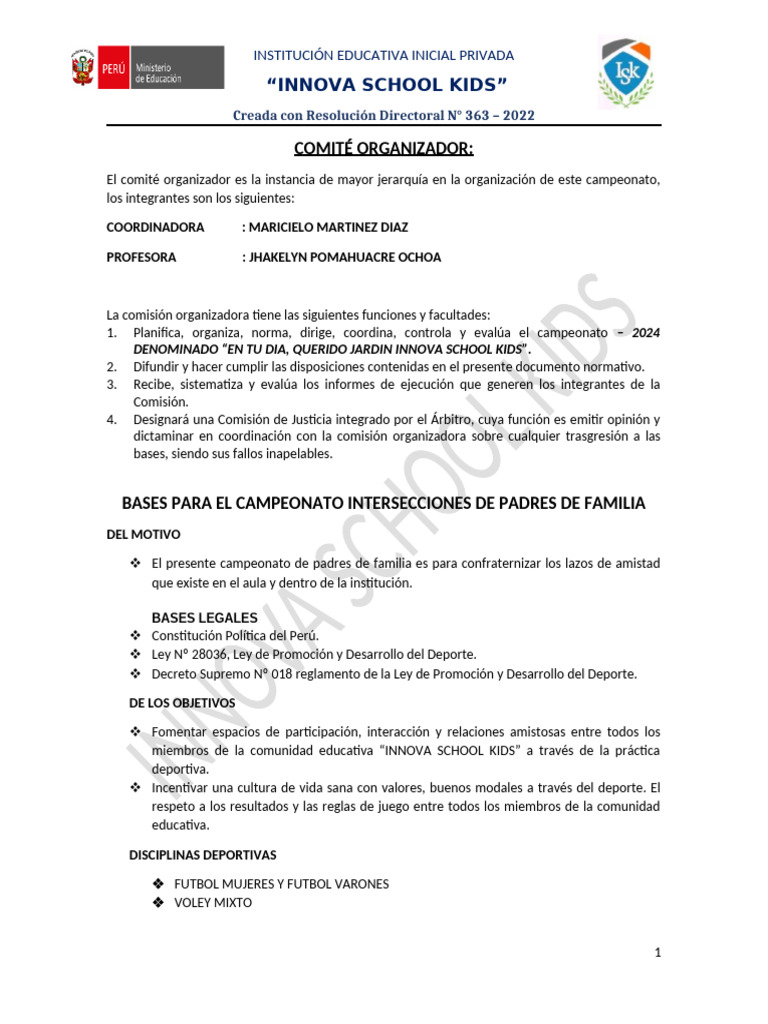 Bases Innova Deport | PDF