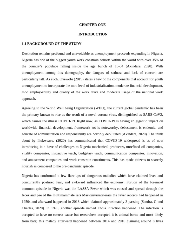 Jacob Kagoh Chapter One & Two | PDF