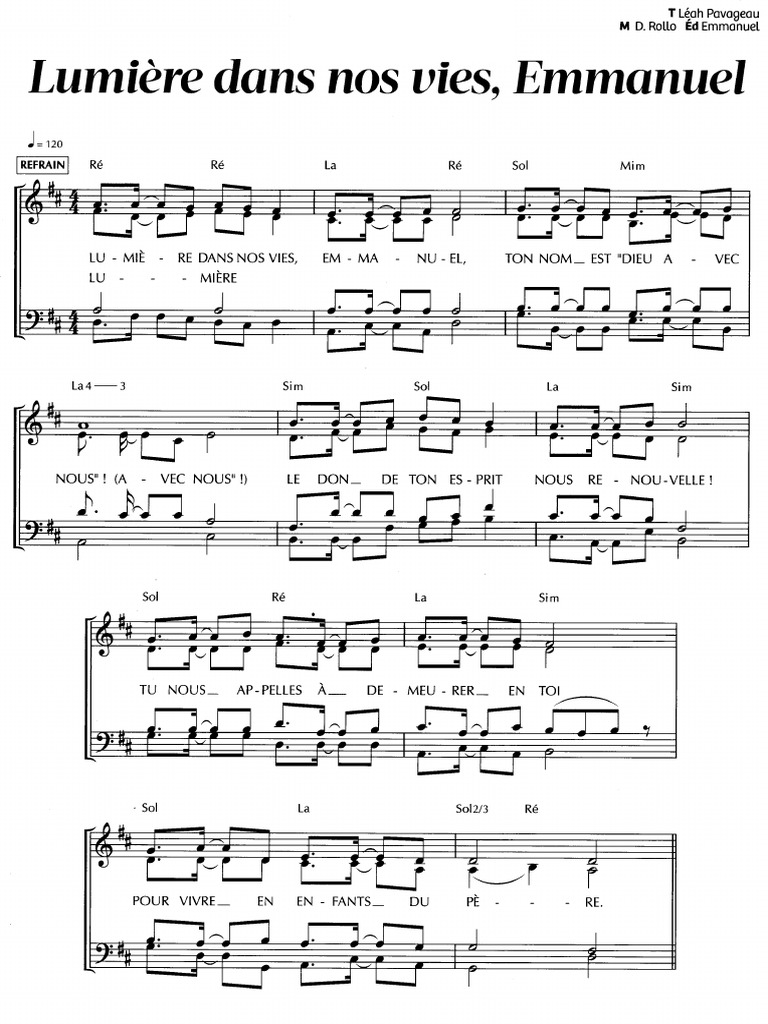 Lumiere Dans Nos Vies Emmanuel Ab IEV23 03 K 74 25 | PDF
