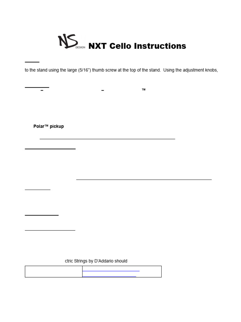 NS-Design-NXT-Cello-Owners-Manual | PDF