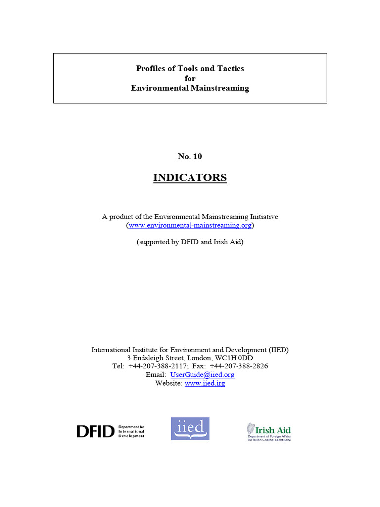 EM Profile No 10 - Indicators (20 November 09) | PDF