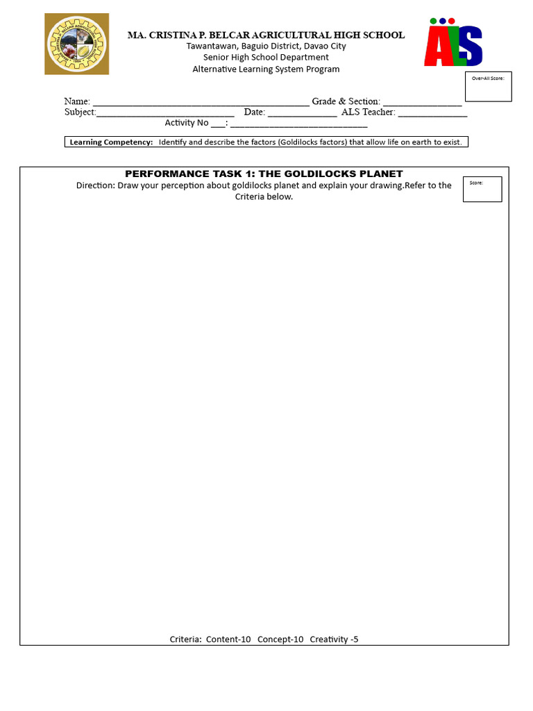 GRADE 11 (ALS) - Earth and Life Science (MODULE 1-W1) (AutoRecovered) | PDF