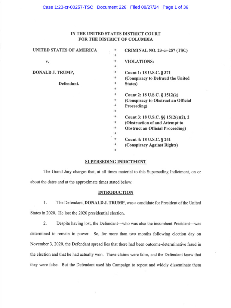 New Trump Indictment | PDF