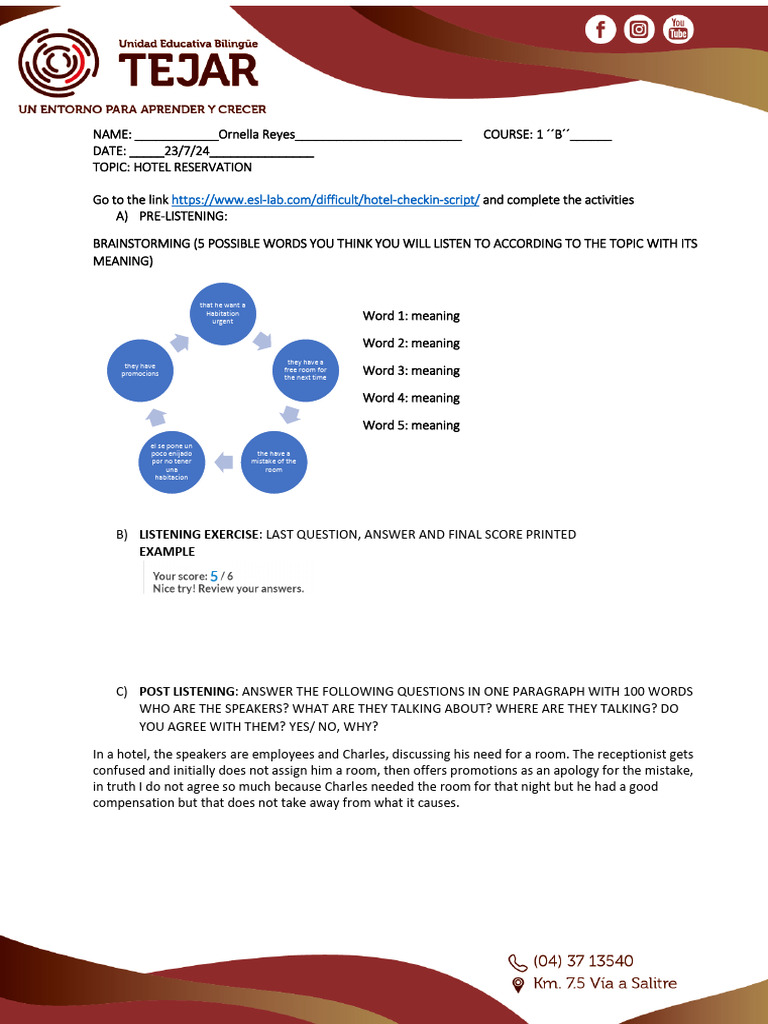 LISTENING TASKS TEMPLATE (1) | PDF