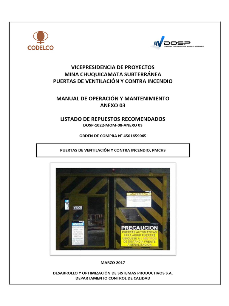 Dosp-1022-Mom-08-Anexo 03 - Listado de Repuestos Recomendados | PDF ...