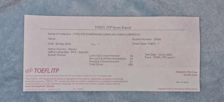 CERTIFICADO_TOEFL NIVEL C1 | PDF