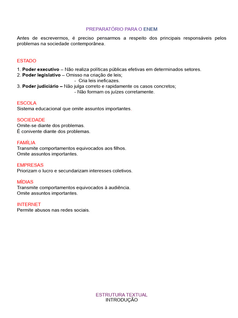 Preparatório para o ENEM - Material | PDF