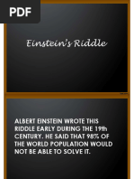 Einstein Riddle Worksheet | PDF | Drink | Yellow
