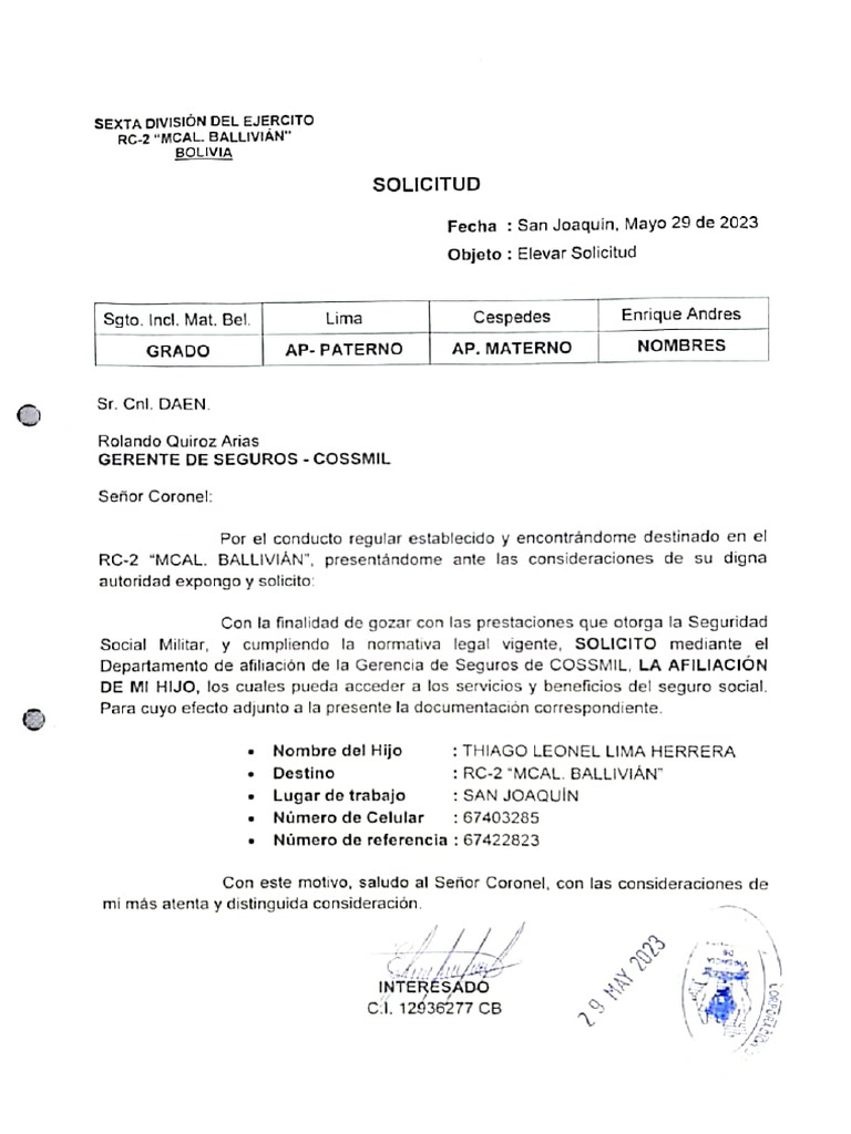 Solicitud 034806 | PDF