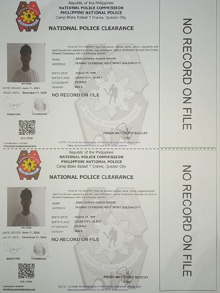 National Police Clearance | PDF