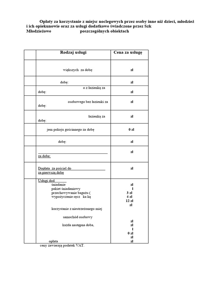 Najnowszy Cennik 2024 1 | PDF