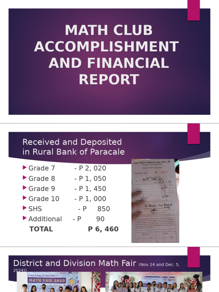 Math Club Accomplishment | PDF