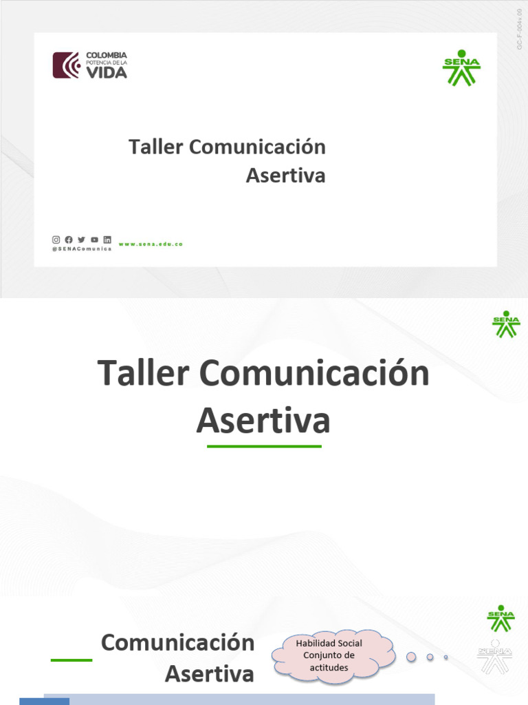 Taller - Presentación Comunicación Asertiva | PDF | Sicología | Cognición
