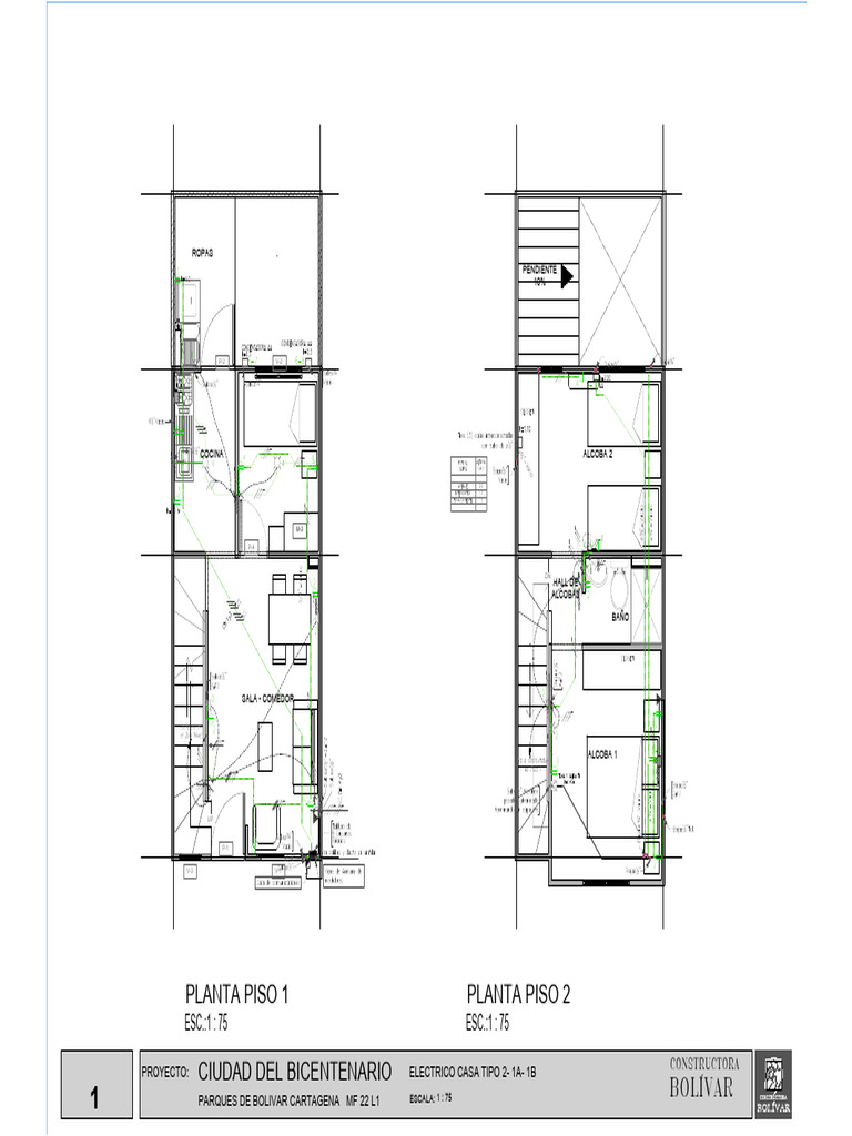 1361 - Diseño Electrico Casa Tipo 2 - 2a - 2B | PDF