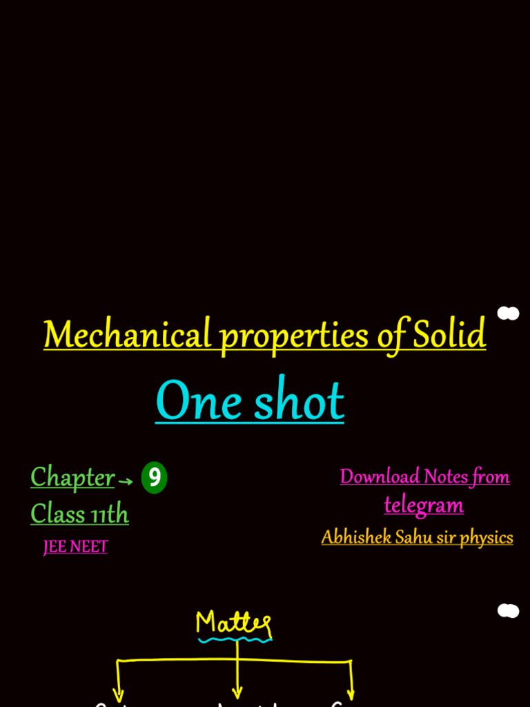 Mechanical Properties of Solid (Elasticity) | PDF