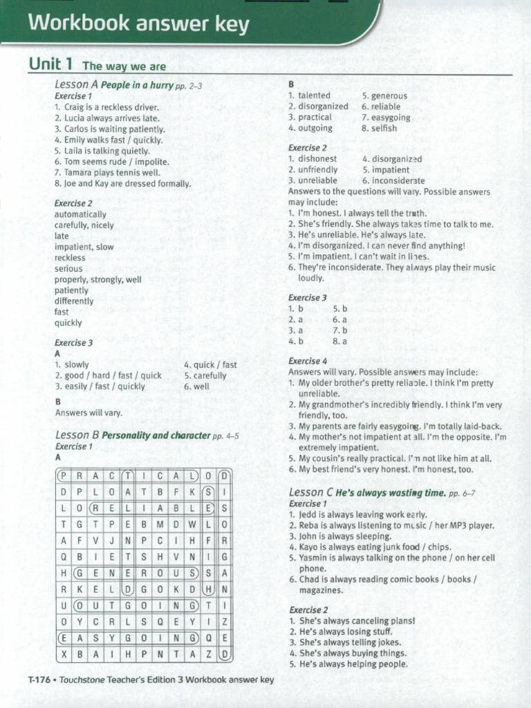 Touchstone 3-2nd Answer Key | PDF