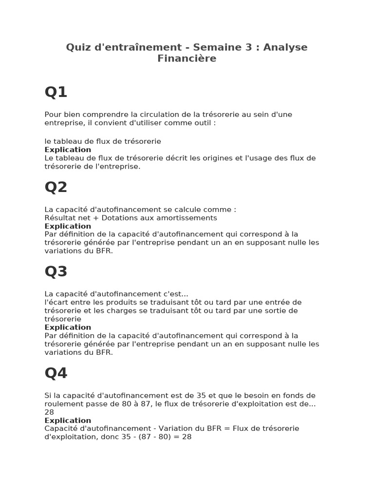 Semaine 3 Quiz - Bonus | PDF