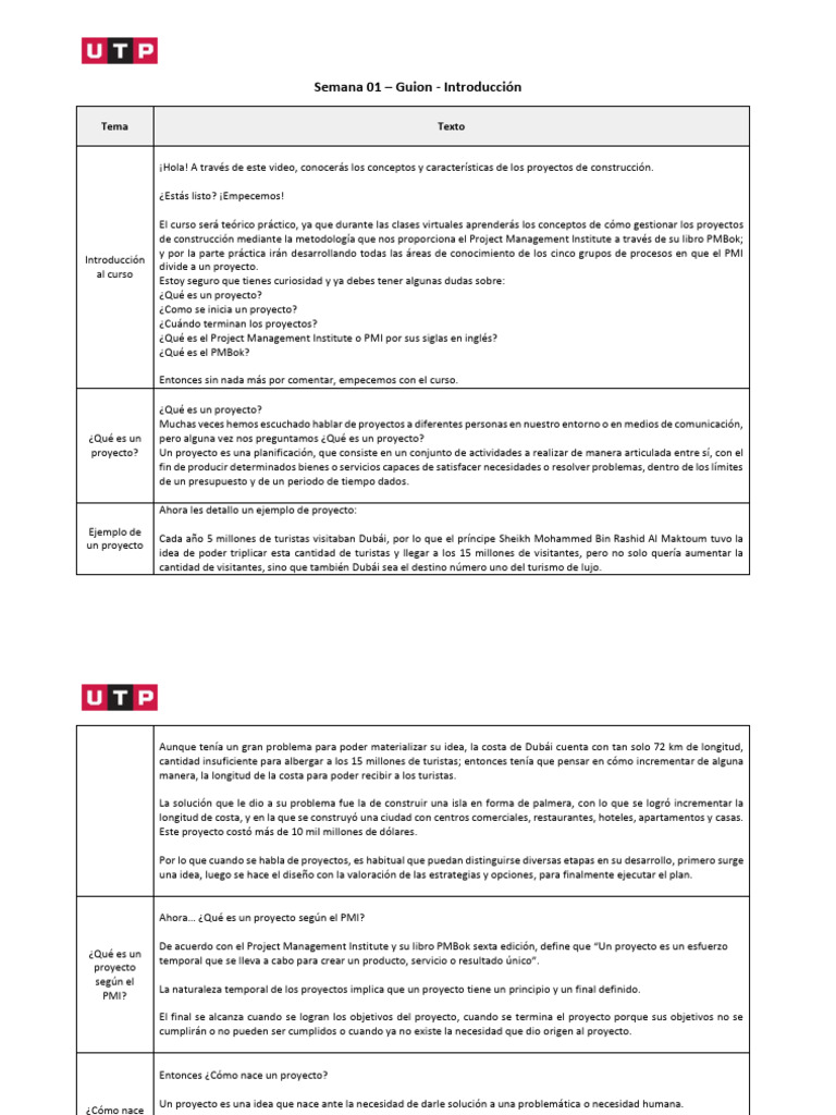 Semana 1 - Guion - Introduccion | PDF