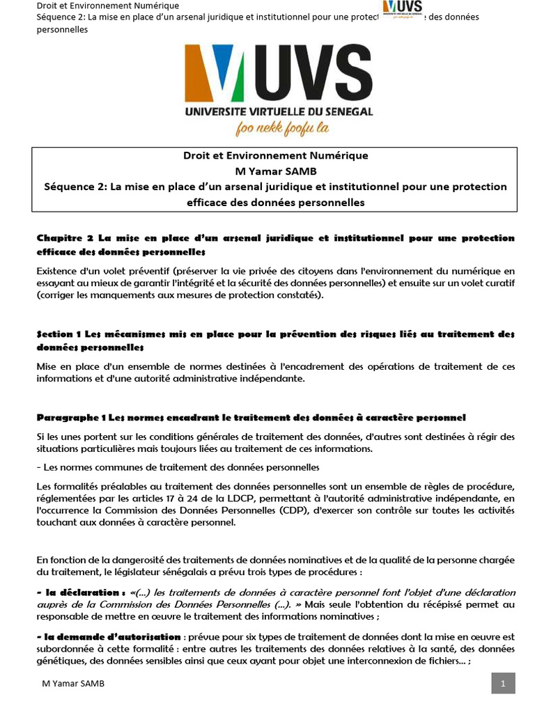 Seq 2 Droit Et Environnement Numerique | PDF