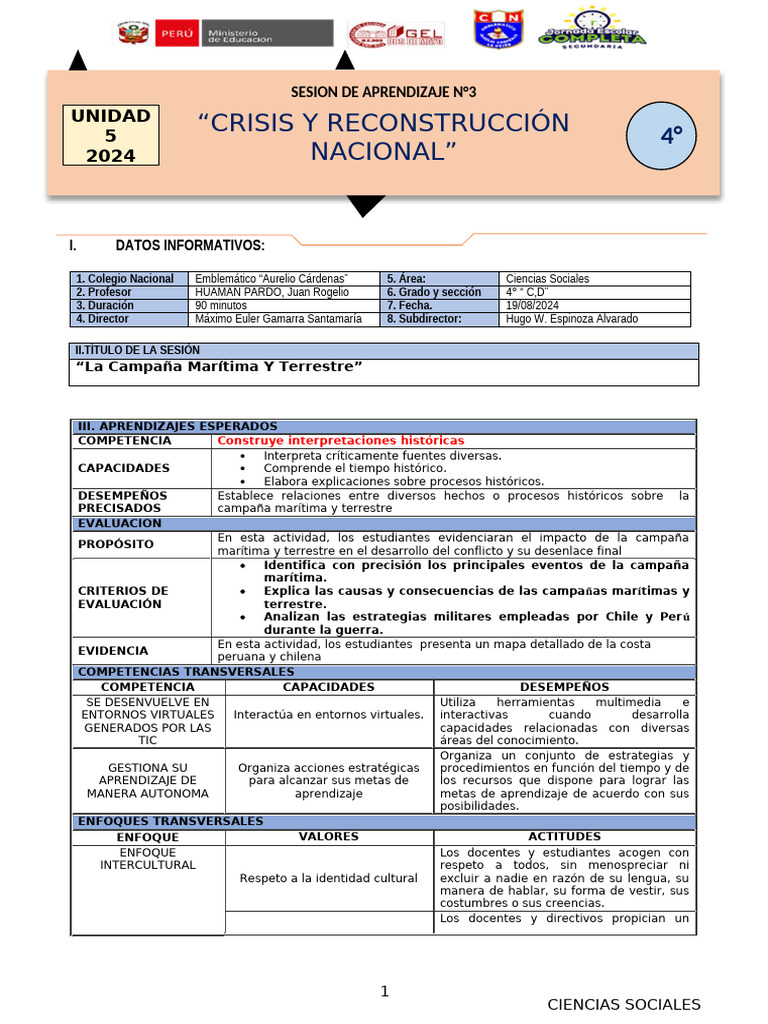 Jrhp-4º Sesione Sem 3 Uni 5 - CCSS 2024 | PDF