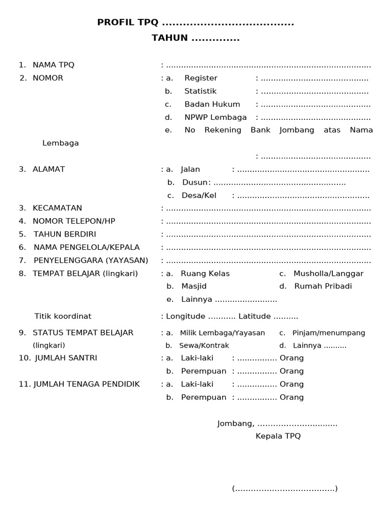 Profil TPQ | PDF